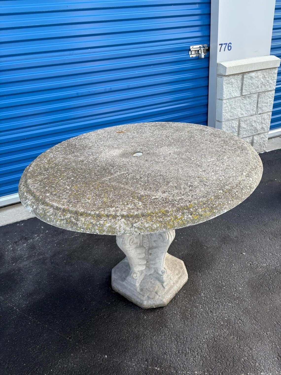 Vintage Coastal Cast Concrete Grotto Table Outdoor Garden Patio Decor ...