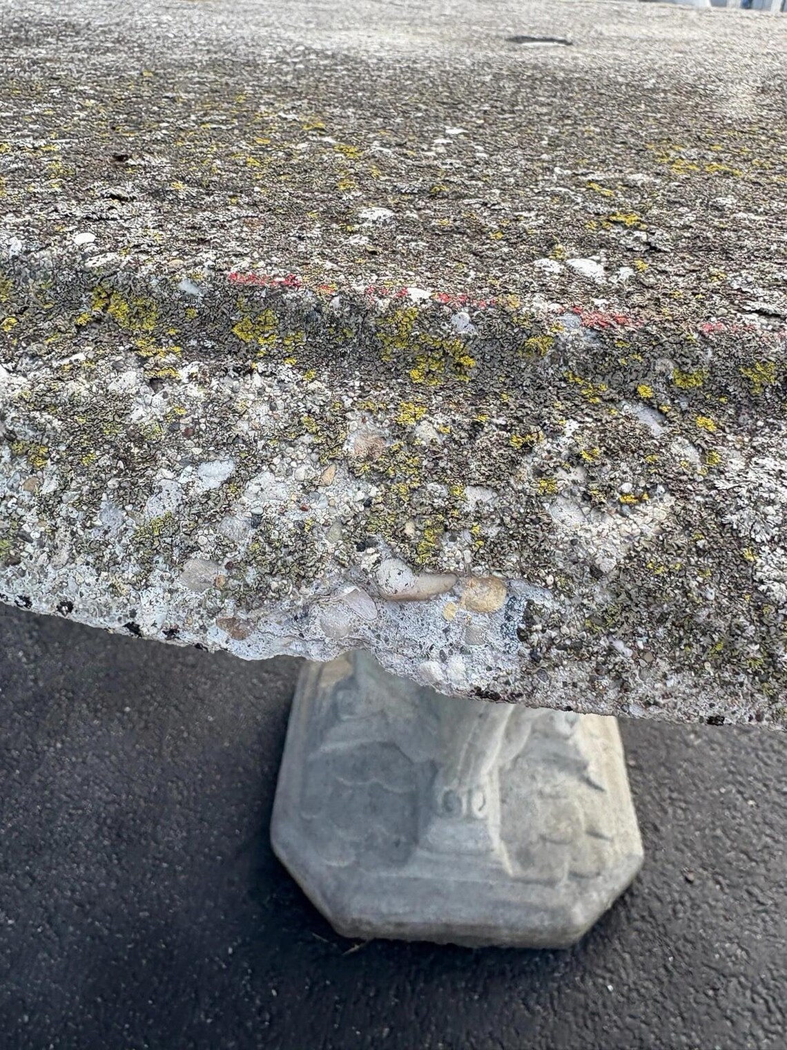 Vintage Coastal Cast Concrete Grotto Table Outdoor Garden Patio Decor ...