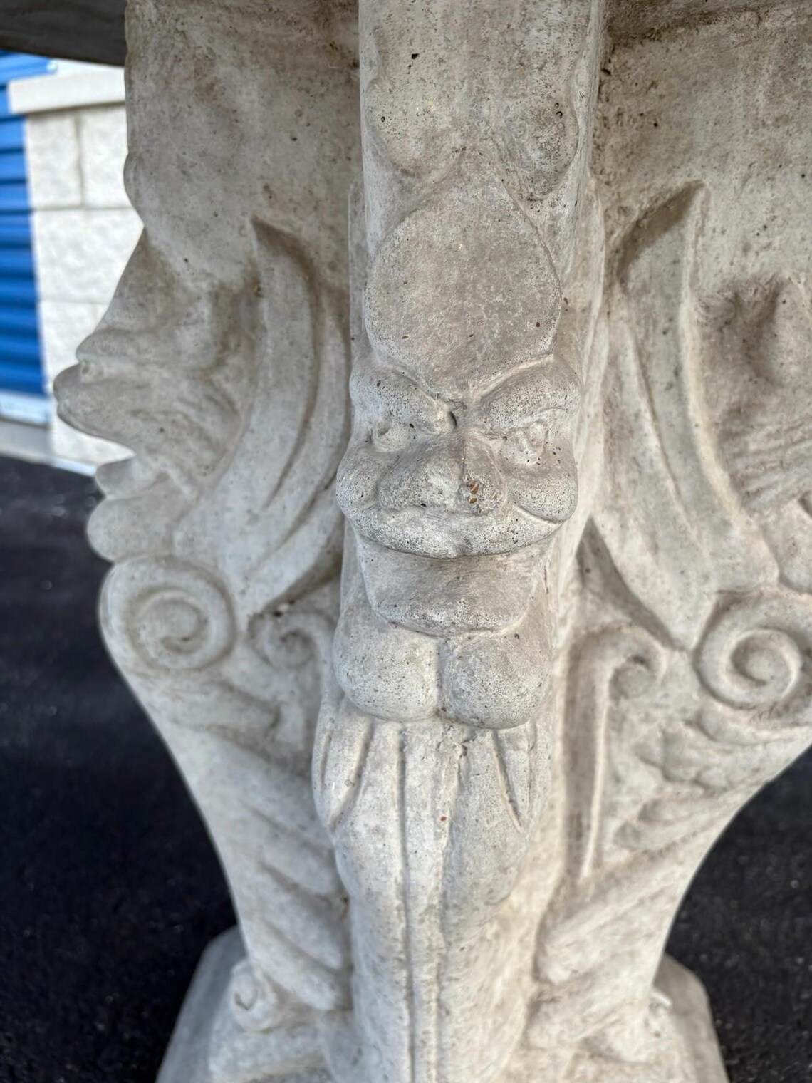 Vintage Coastal Cast Concrete Grotto Table Outdoor Garden Patio Decor ...