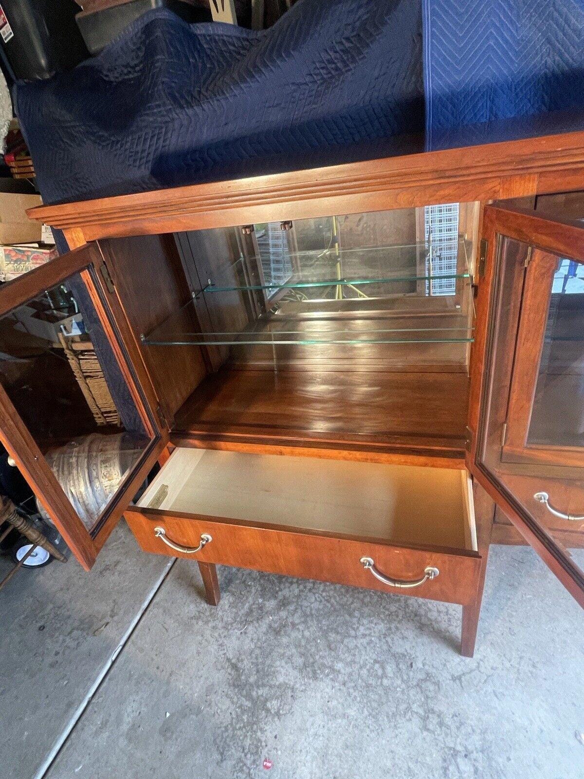 4 Door Dinning Display Cabinet Curio Buffet Case Sideboard Shelf Walter ...
