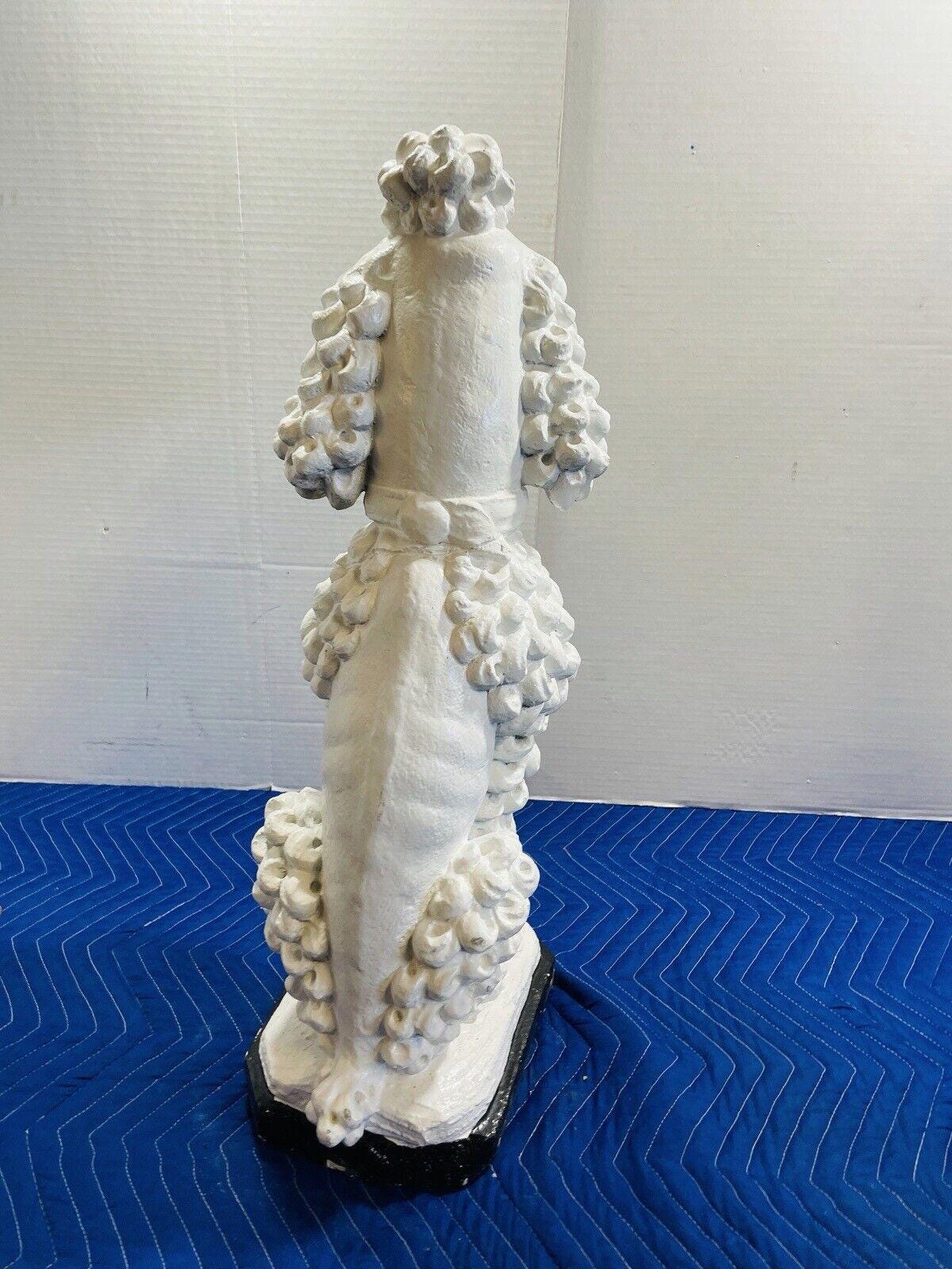 1950s Vintage French Poodle Statue Concrete Stone Painted Rare Garden ...
