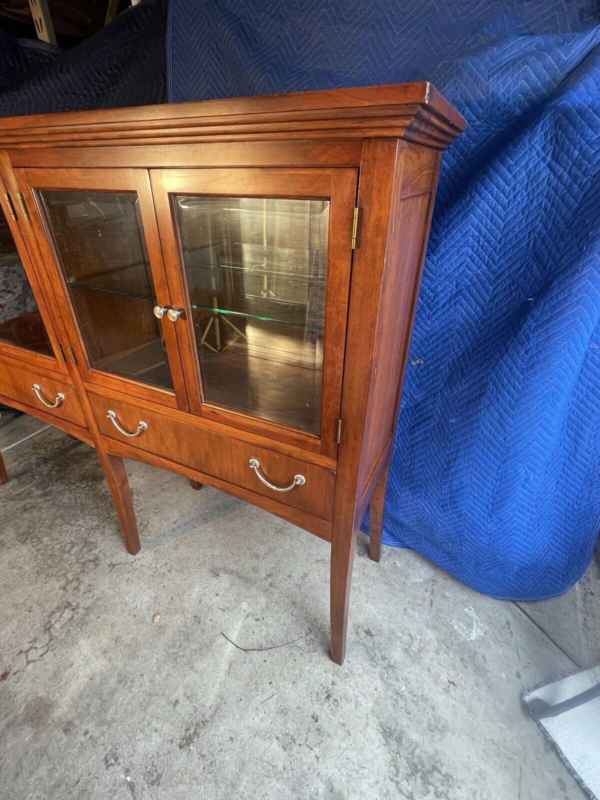 4 Door Dinning Display Cabinet Curio Buffet Case Sideboard Shelf Walter ...