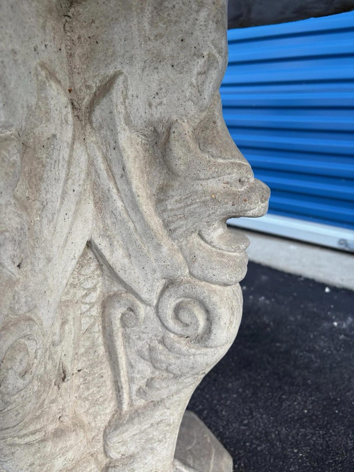 Vintage Coastal Cast Concrete Grotto Table Outdoor Garden Patio Decor ...