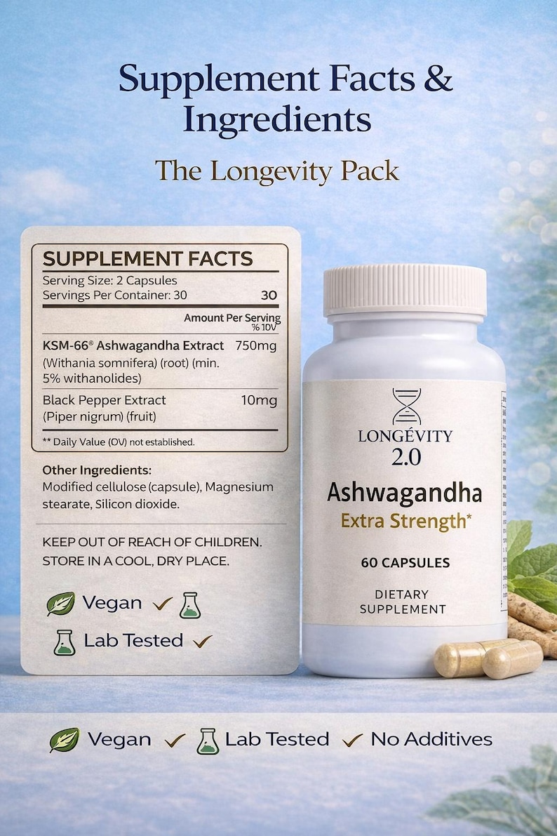 Ashwagandha Extra Strength Capsules | High Quality Root Extract | 60 ...