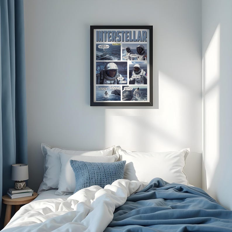 Interstellar Miller’s Planet Comic Poster, Sci Fi Movie Wall Art ...