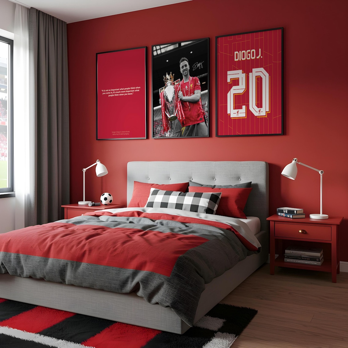 Diogo Jota Triptych Wall Art, Liverpool FC Poster Set, Football Fan ...