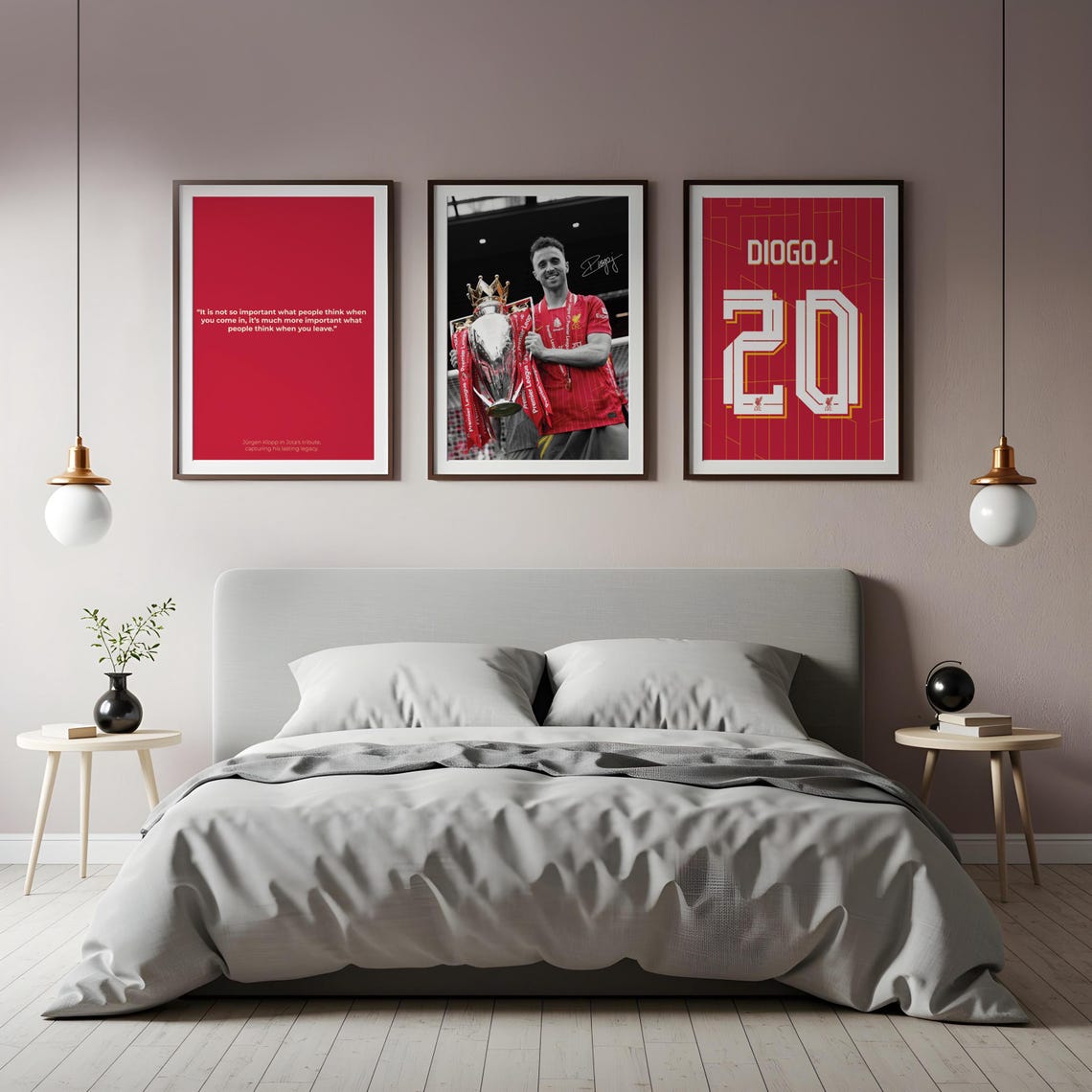 Diogo Jota Triptych Wall Art, Liverpool FC Poster Set, Football Fan ...