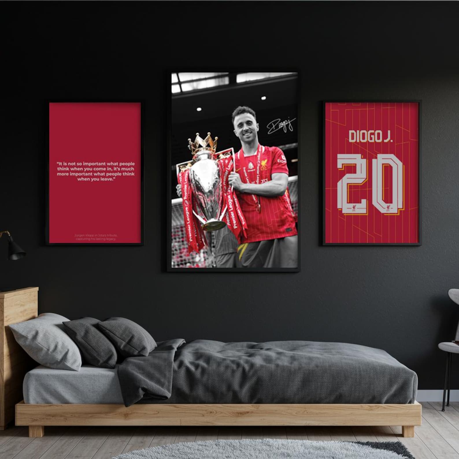 Diogo Jota Triptych Wall Art, Liverpool FC Poster Set, Football Fan ...