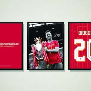 Diogo Jota Triptych Wall Art, Liverpool FC Poster Set, Football Fan ...