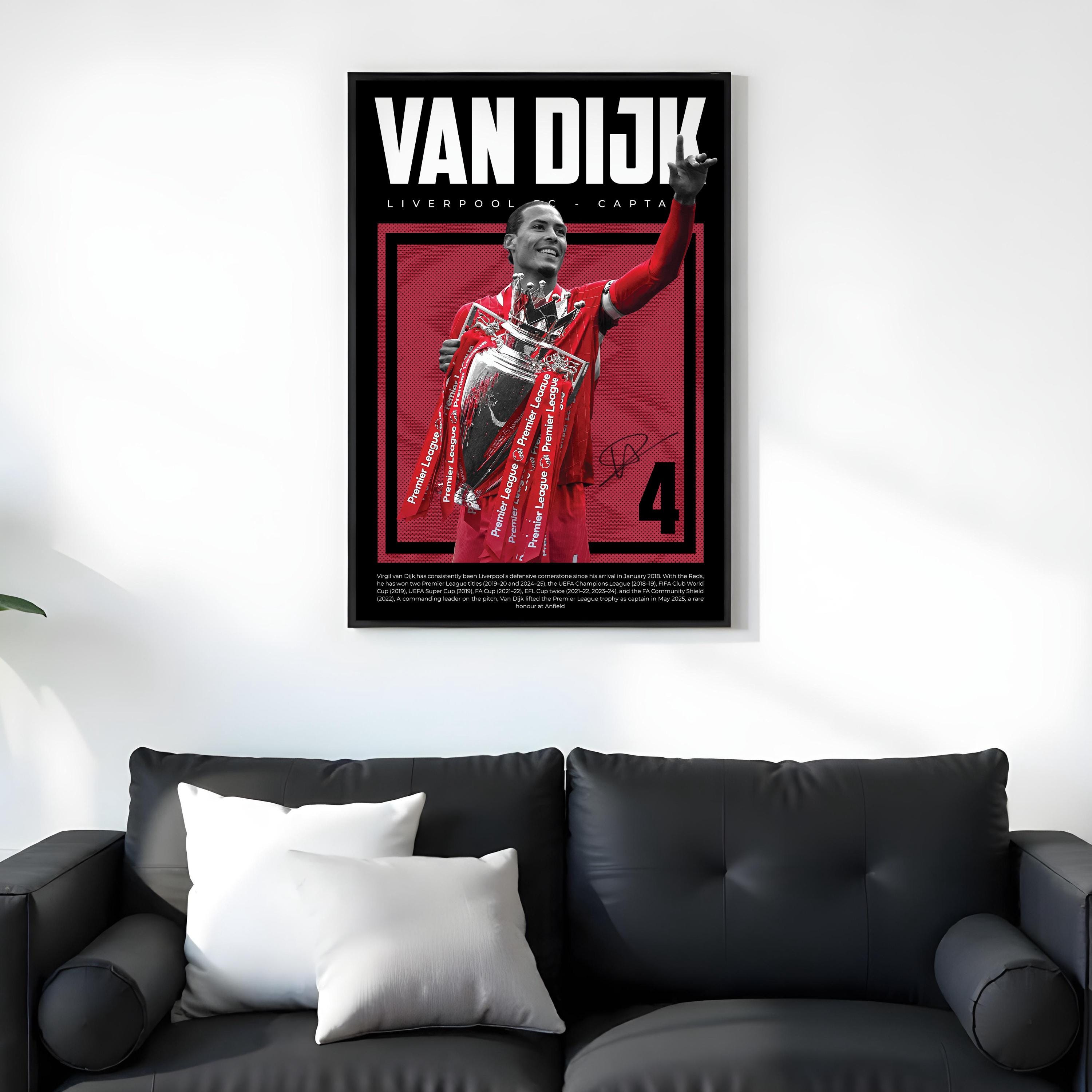 Virgil Van Dijk Liverpool Poster, Black Themed Premier League Champion ...