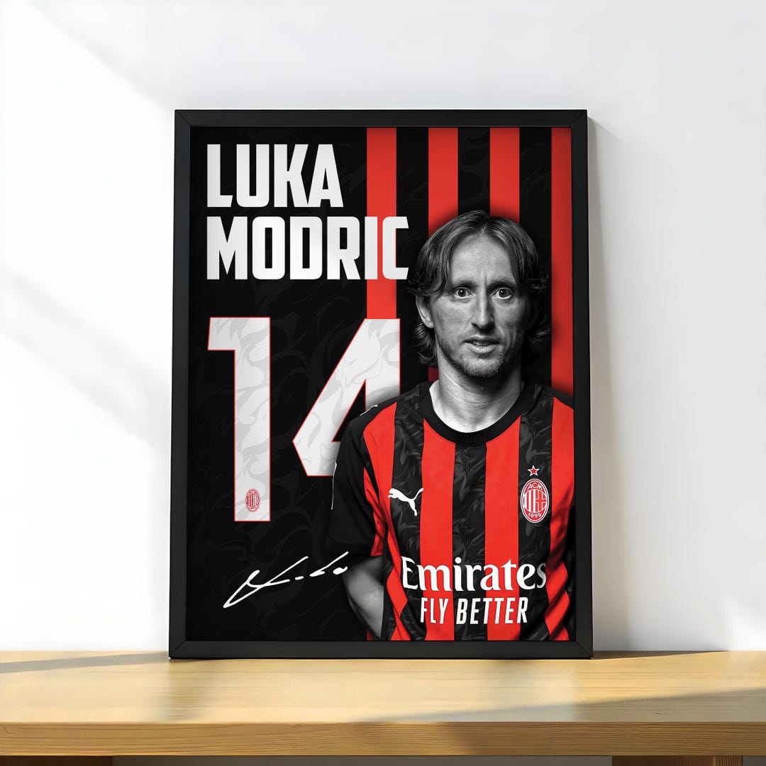 Luka Modric AC Milan Poster, Digital Download, Fan Art Wall Print ...