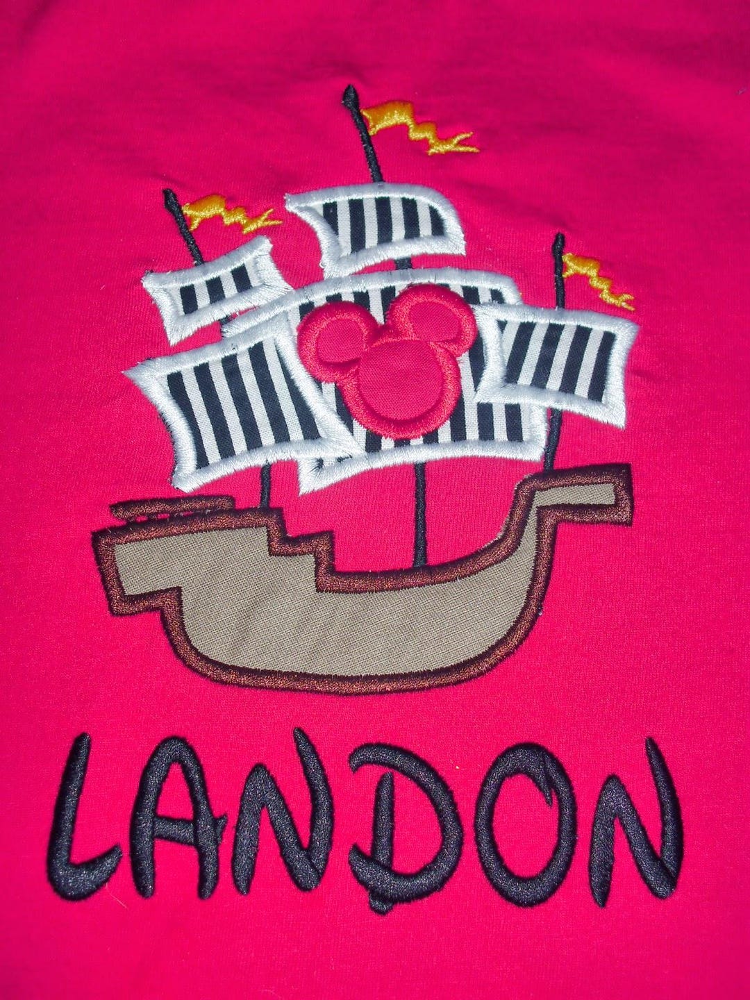 Mouse Pirate Ship Applique Shirt - Etsy