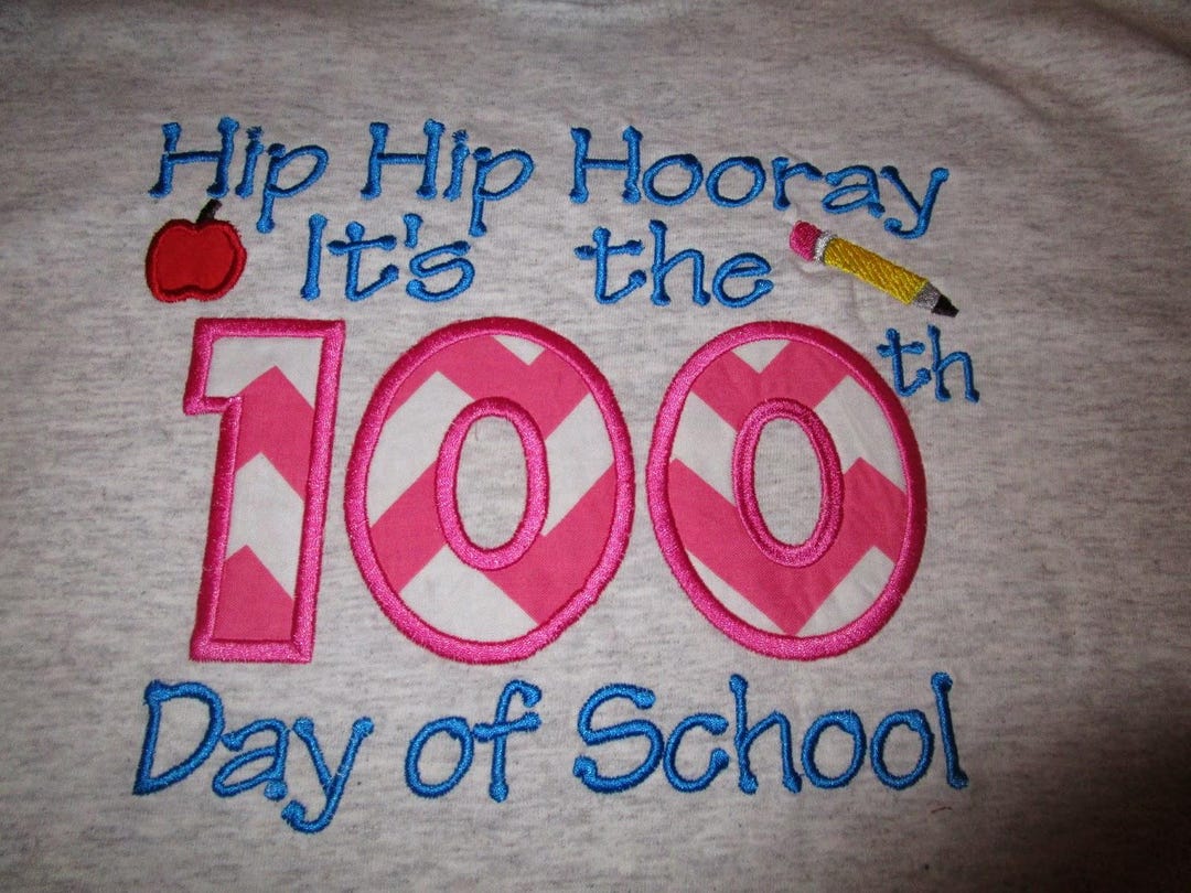 Hip Hip Hooray It's the 100th Day of School Applique Shirt - Etsy