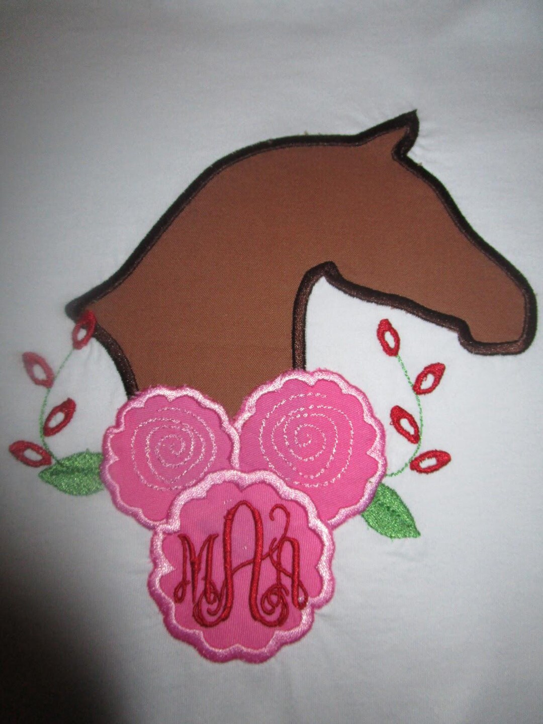 Horse Monogrammed Applique Shirt - Etsy