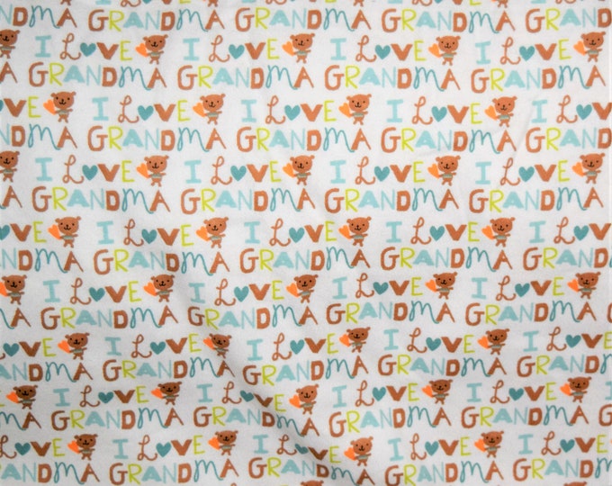I Love Grandma Print Flannel 3 Yards With Shipping Included - Etsy UK