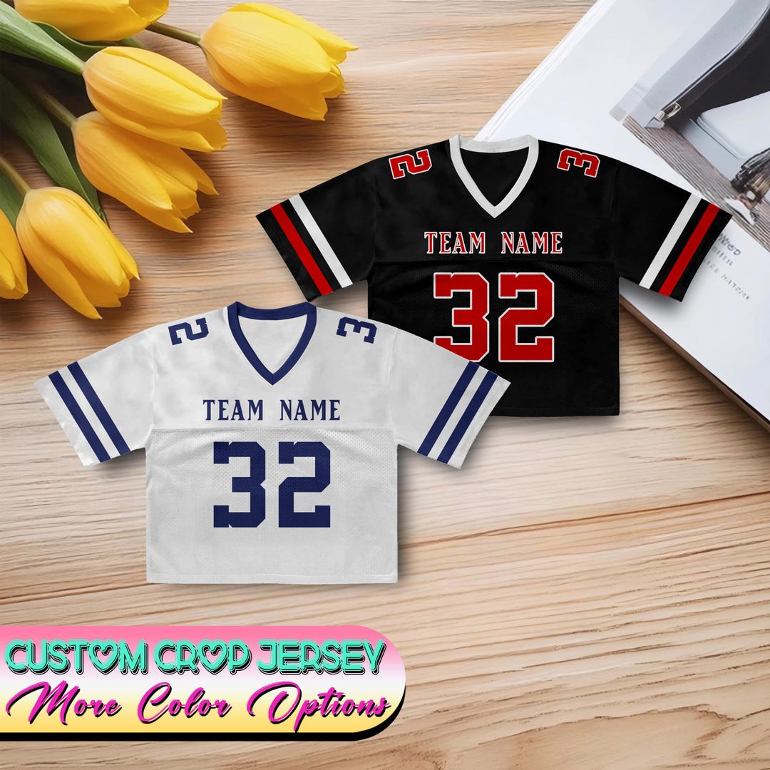 Custom Crop Football Jersey for Women Girls, Personalized Name Number ...