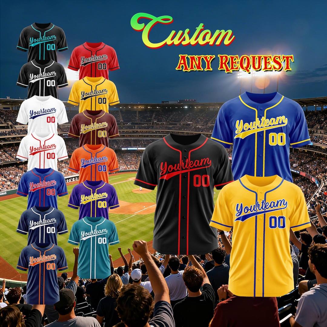 Personalized Name Number Logo Baseball Jersey, Design Your Own Jersey ...