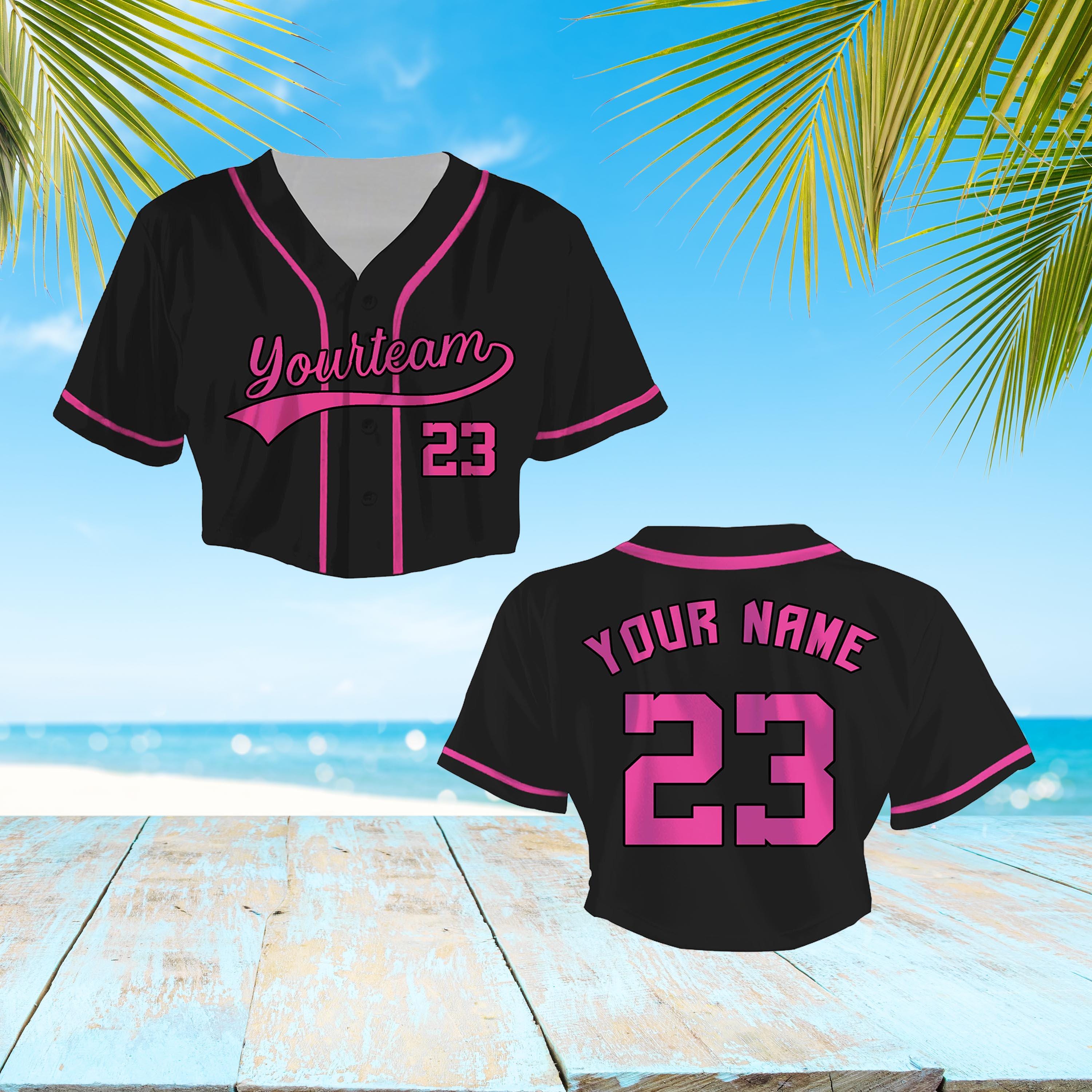 Custom Crop Baseball Jersey, Personalized Name Number Crop Tops Team ...