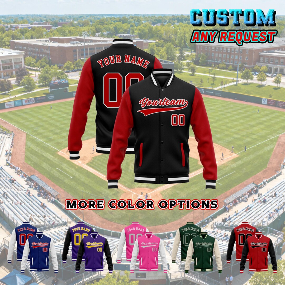 Custom Varsity Baseball Jacket, Personalized Stitched Team Name Number ...