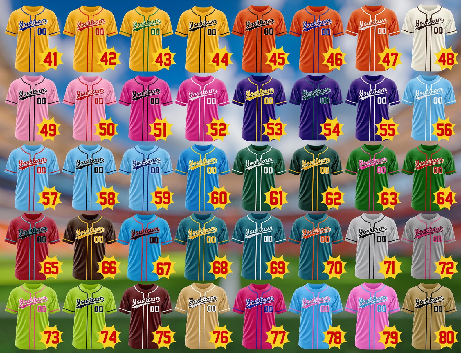 Personalized Name Number Logo Baseball Jersey, Design Your Own Jersey ...
