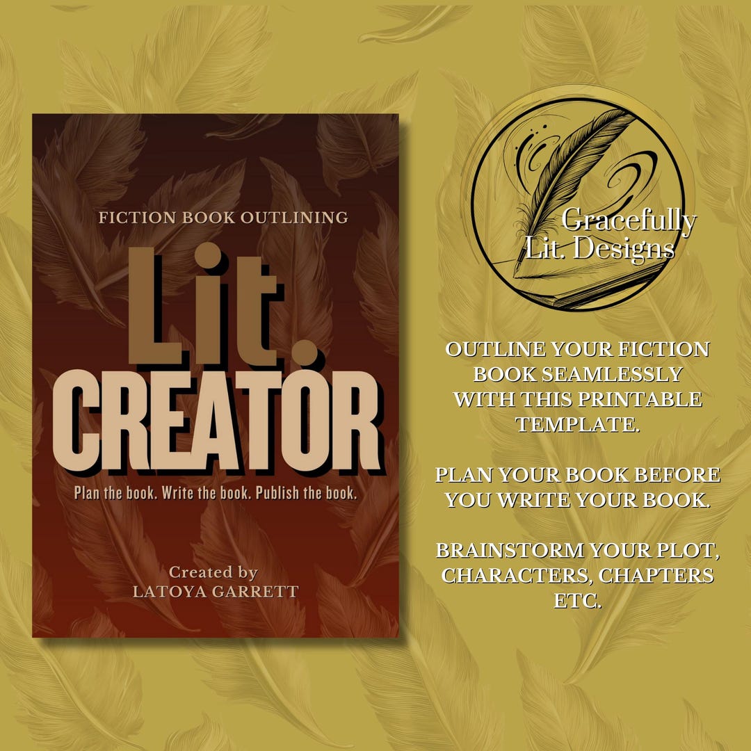 Fiction Book Outline Template Printable | Digital Fiction Outline Book ...