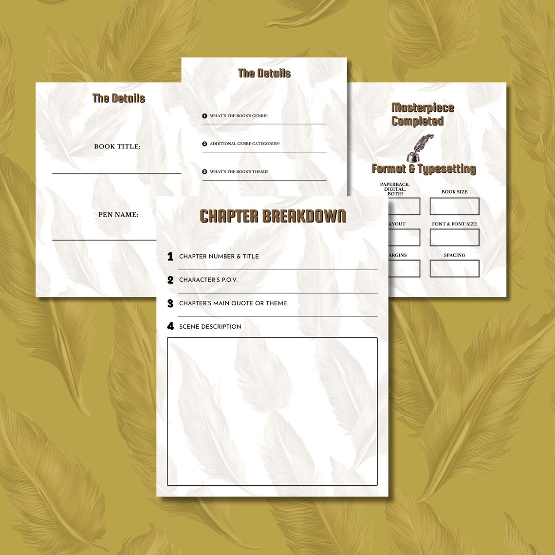 Fiction Book Outline Template Printable | Digital Fiction Outline Book ...