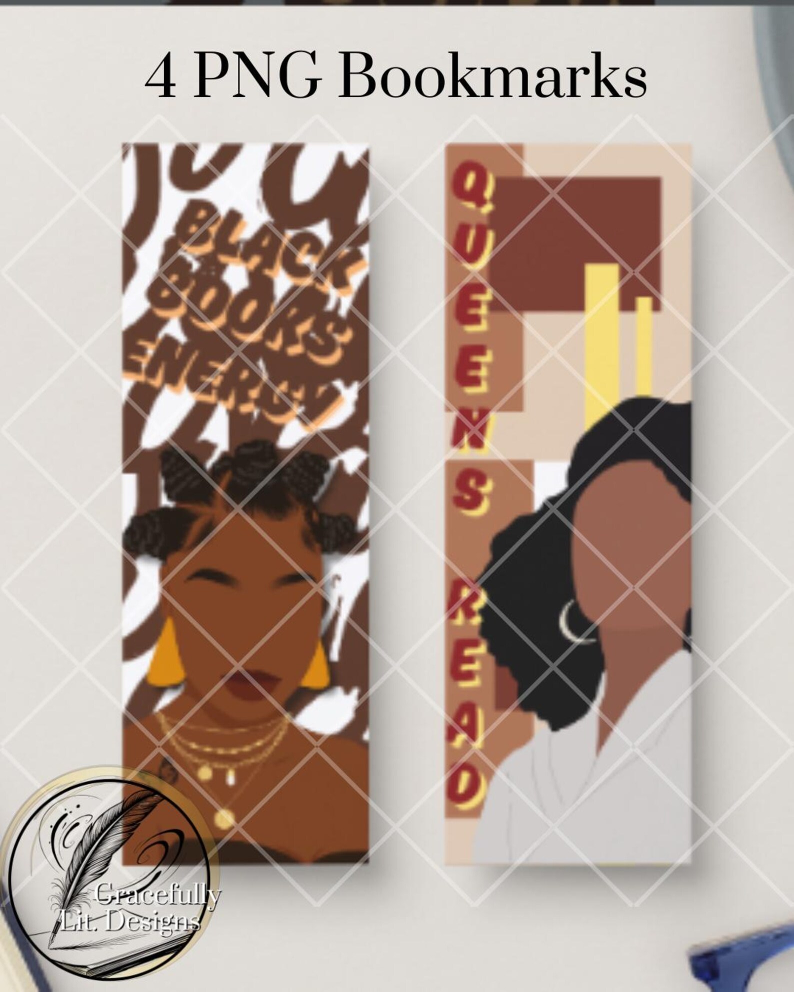 4 Brown Girl Bookmarks | Black Bookmarks | African American Inspired ...