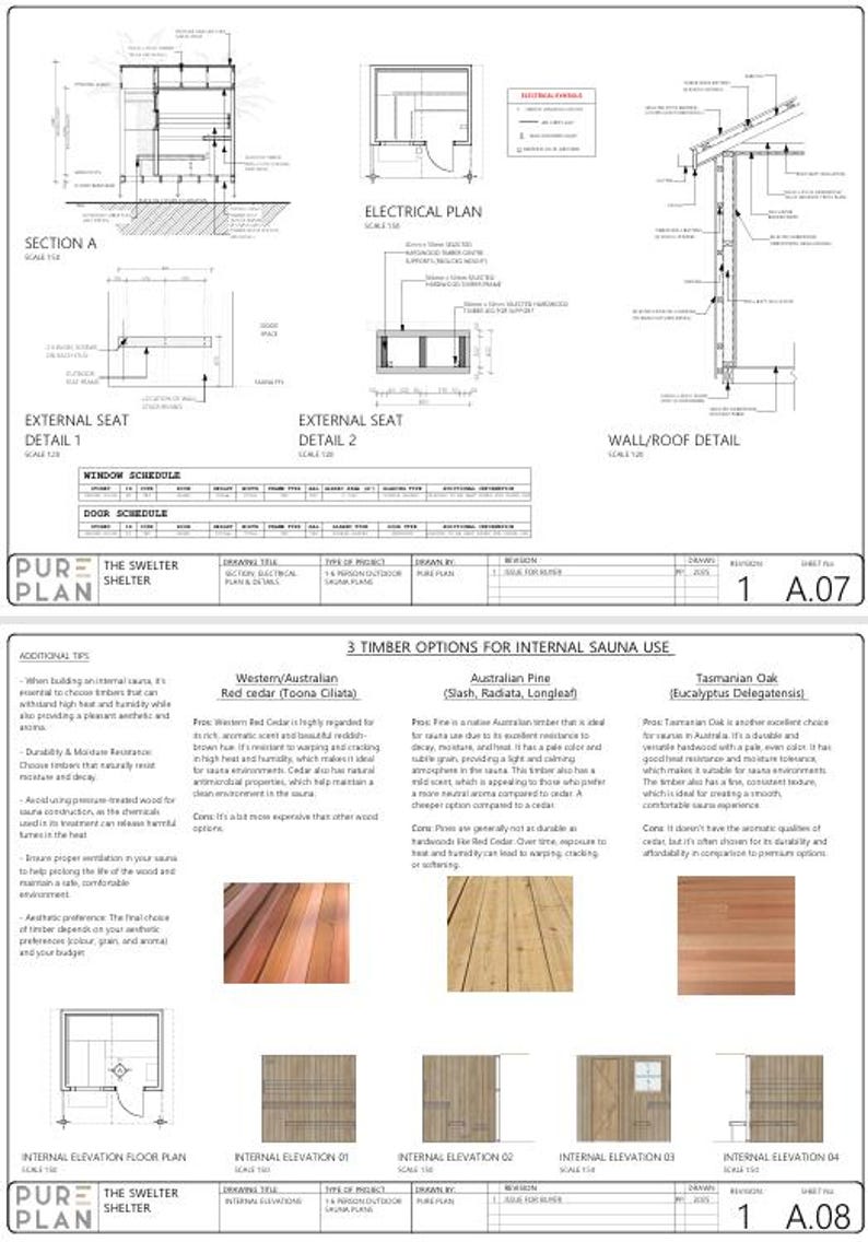 OUTDOOR SAUNA Plans & Material List Bundle - 1-6 Person - Etsy