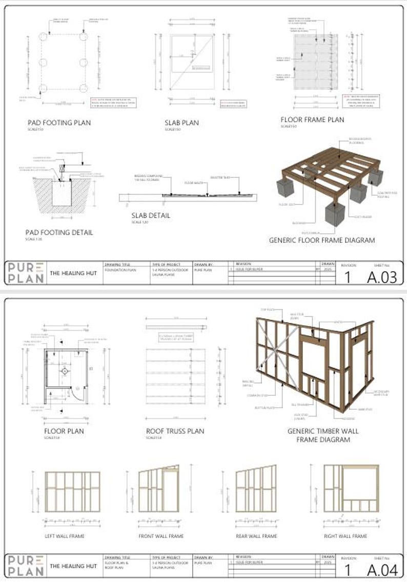 OUTDOOR SAUNA Plans & Material List Bundle - 4 Person (comfortable ...