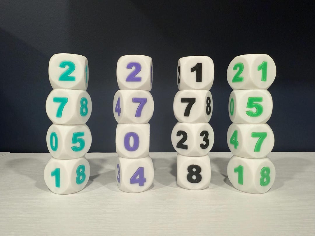 Extra Number Dice for Countdown Block Sets | Replacement Dice ...