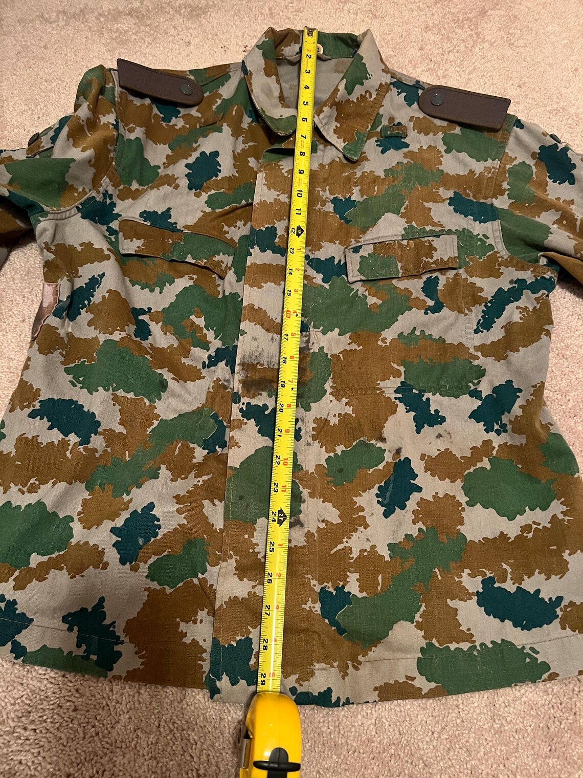 East German Blumentarn Camo Collar Tunic 1960s - Etsy