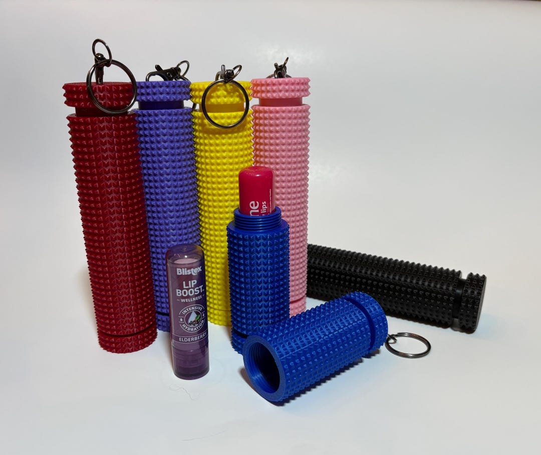 Pokey Spikey Chapstick Holder Fidget Clicker: Stress Relief Keychain - Etsy