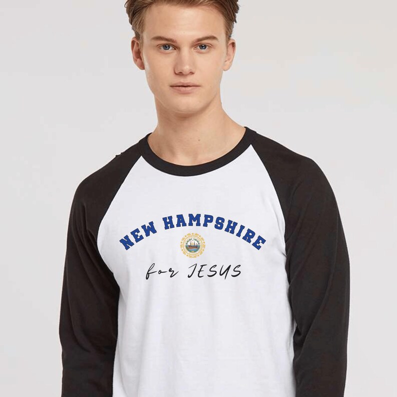 Varsity Sporty Raglan T Shirt: New Hampshire for Jesus Raglan - Etsy