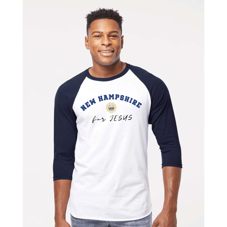 Varsity Sporty Raglan T Shirt: New Hampshire for Jesus Raglan - Etsy