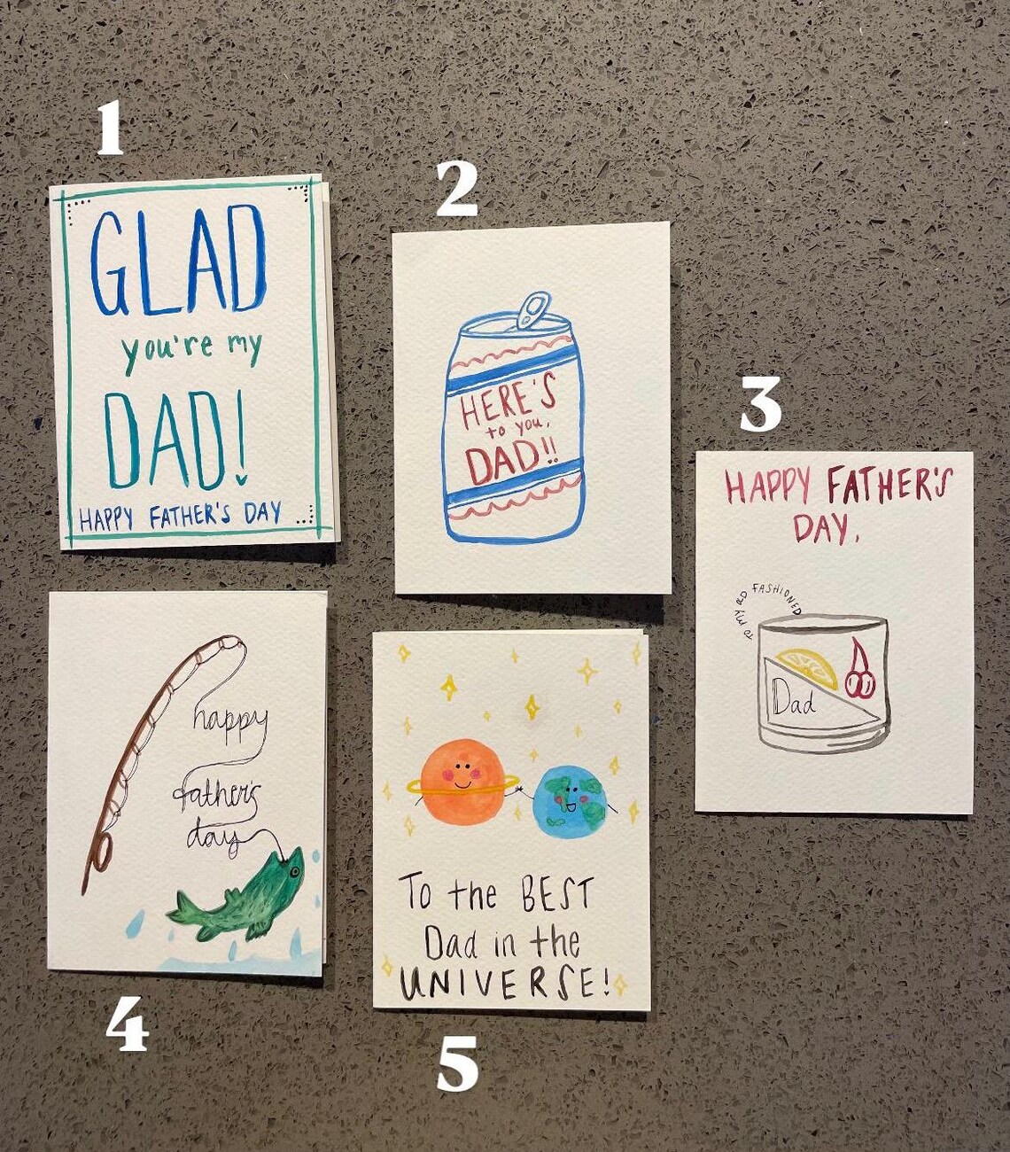Father’s Day Hand Painted Watercolor Cards! Blank Cards, Envelopes ...