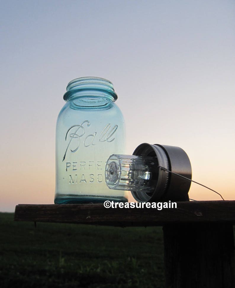 2 Hanging Mason Jar Solar Lights Ball Mason Jars Quart Pint | Etsy