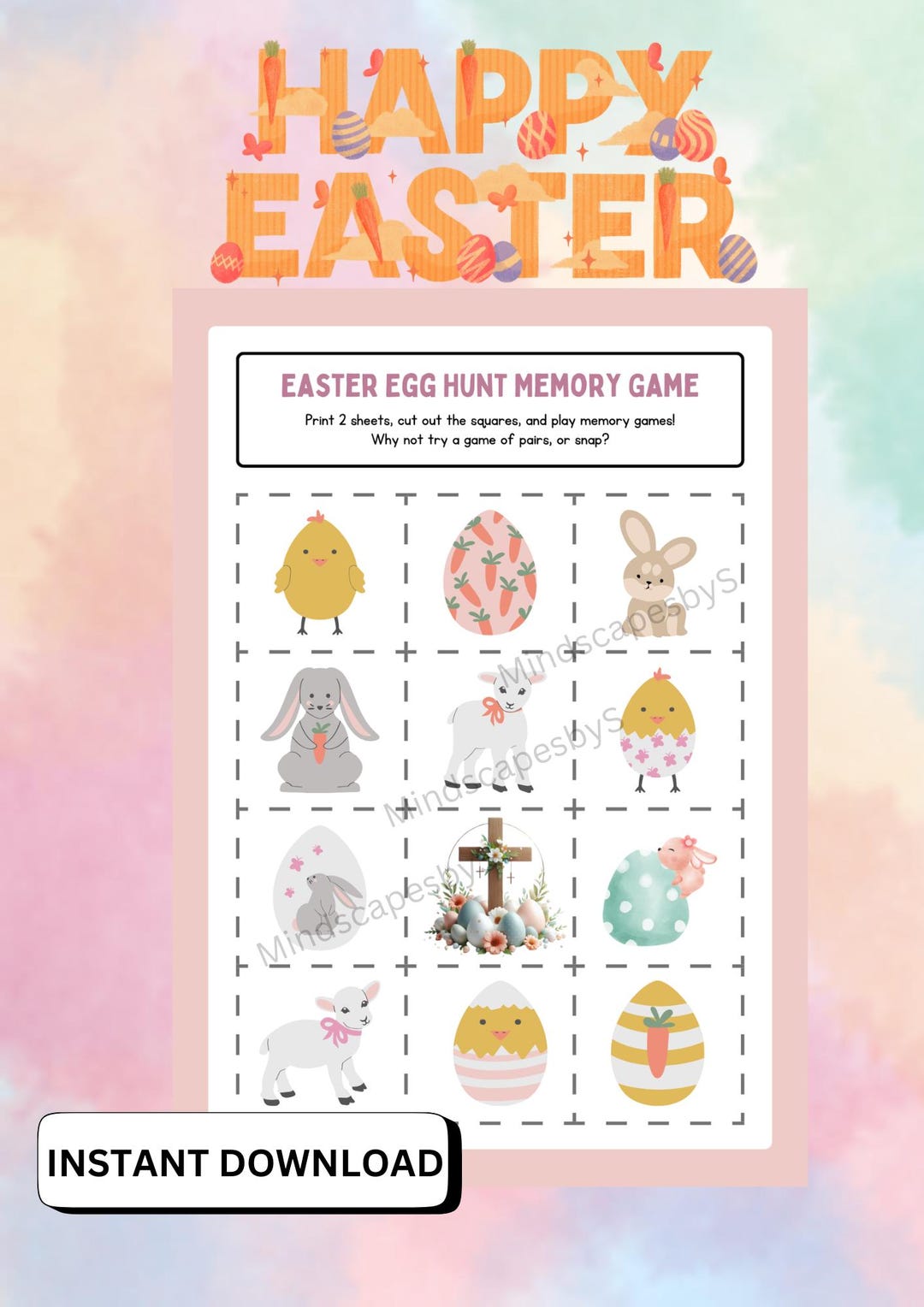 Easter Memory Game Printable | Easter Egg Hunt Game | Kids Matching ...