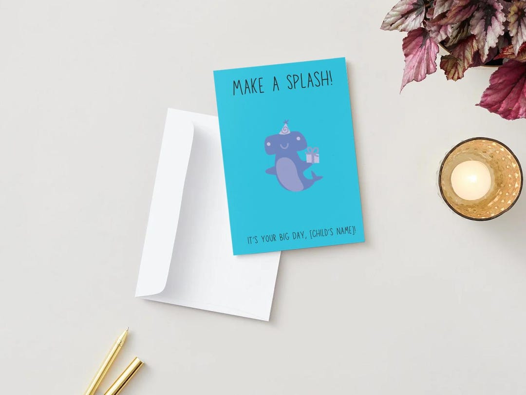 Editable Ocean Animals Birthday Card | Printable Kids Birthday Card ...