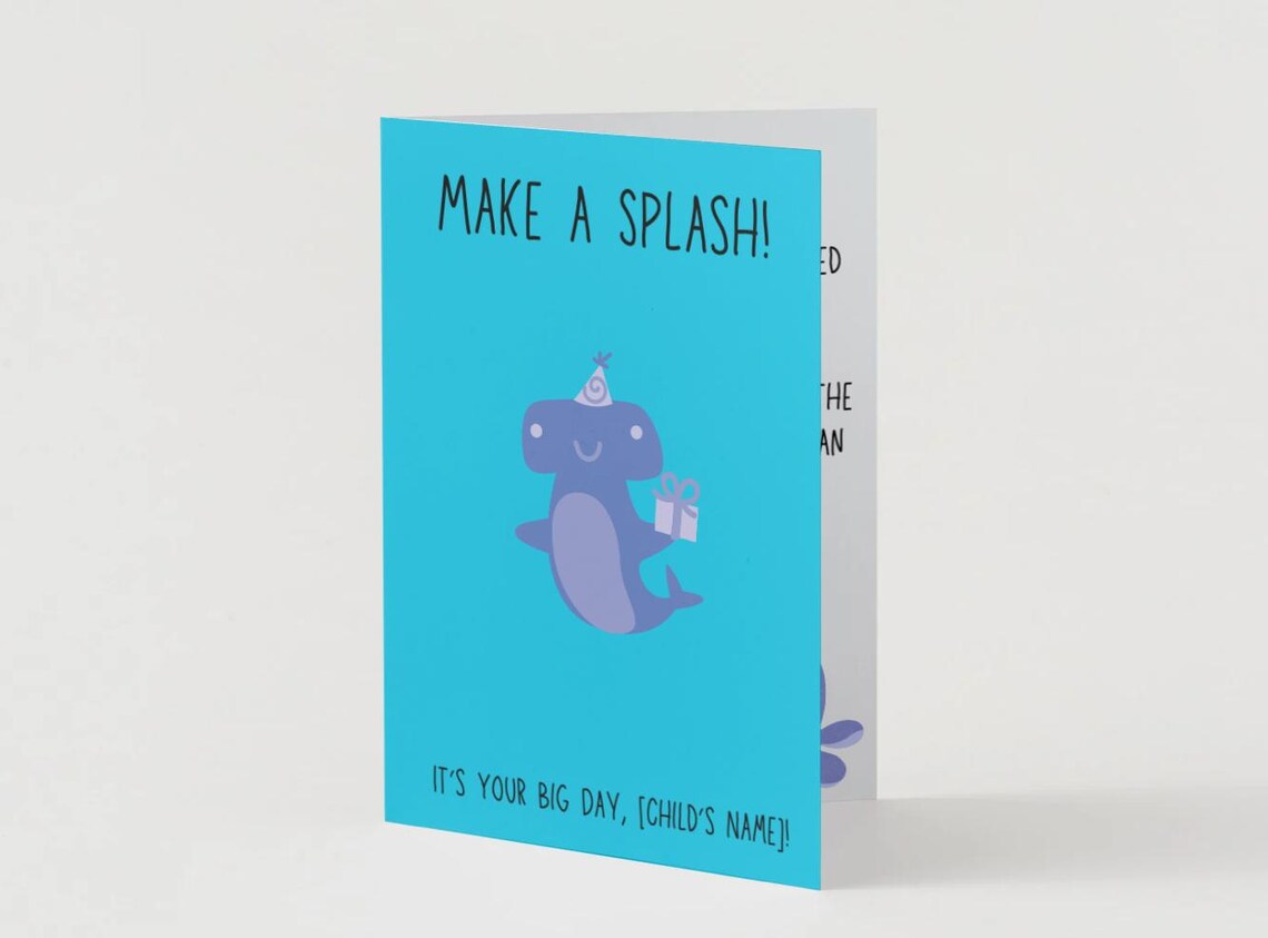 Editable Ocean Animals Birthday Card | Printable Kids Birthday Card ...