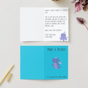 Editable Ocean Animals Birthday Card | Printable Kids Birthday Card ...
