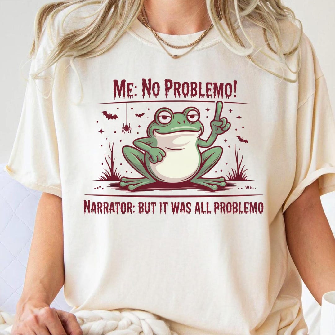 Comfort Colors Frog Tee, No Problemo Frog Shirt, Funny Retro Meme Tee ...