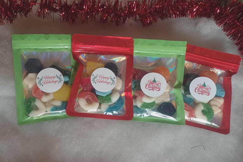 Christmas Gummy Candy Mini Pouches, Kids Party Favors, Xmas Treats ...