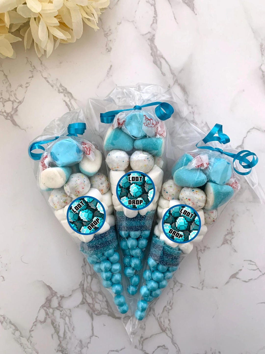 Set of 12 Video Game Theme Candy Favors, Gamer Diamond Miner Inspired ...