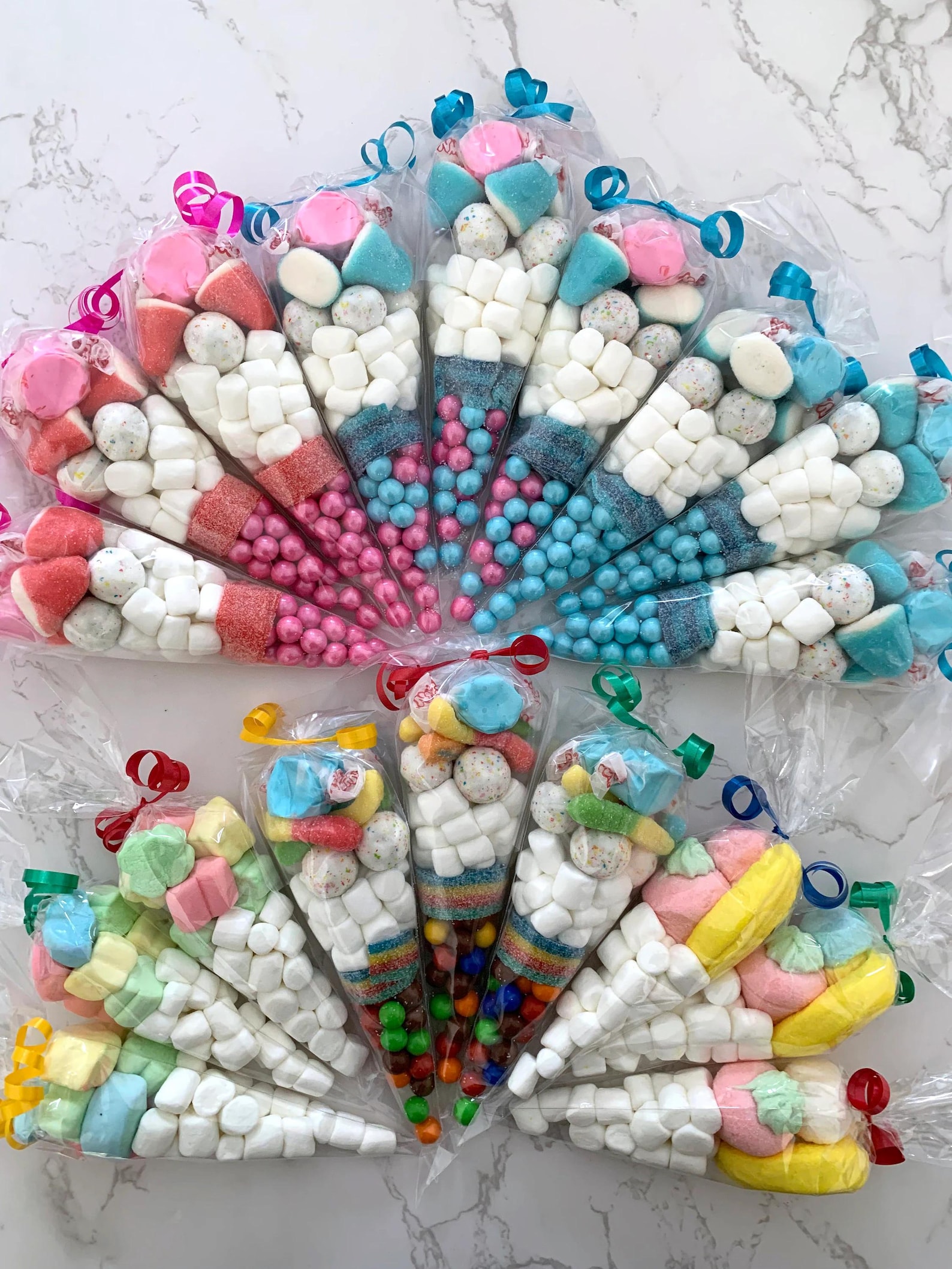 Set of 5 Candy Cones Favors, Personalized Label Sticker, Graduation ...