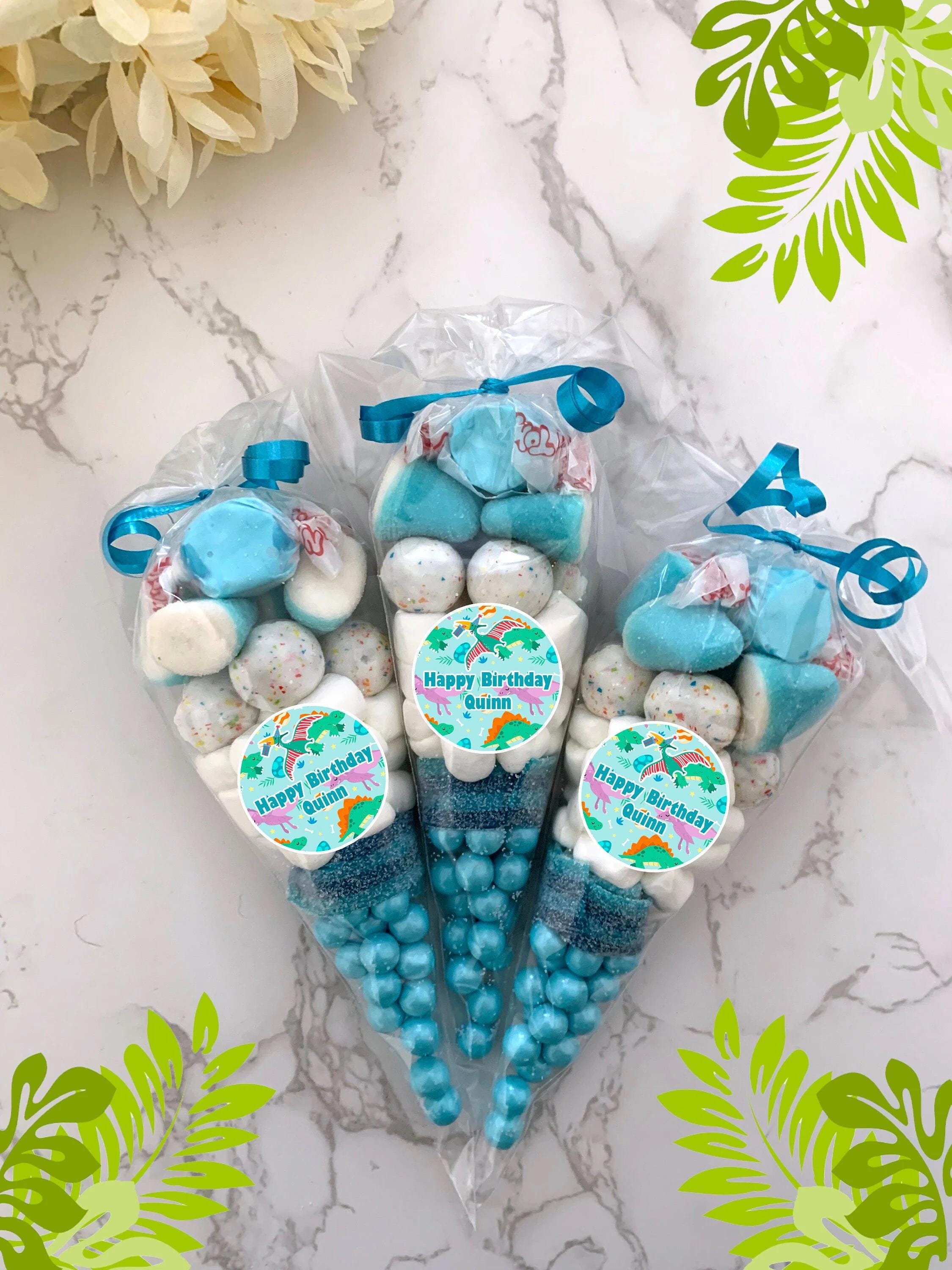 Set of 5 Dinosaur Theme Candy Cones, Custom Labeled Party Favors, Dino ...