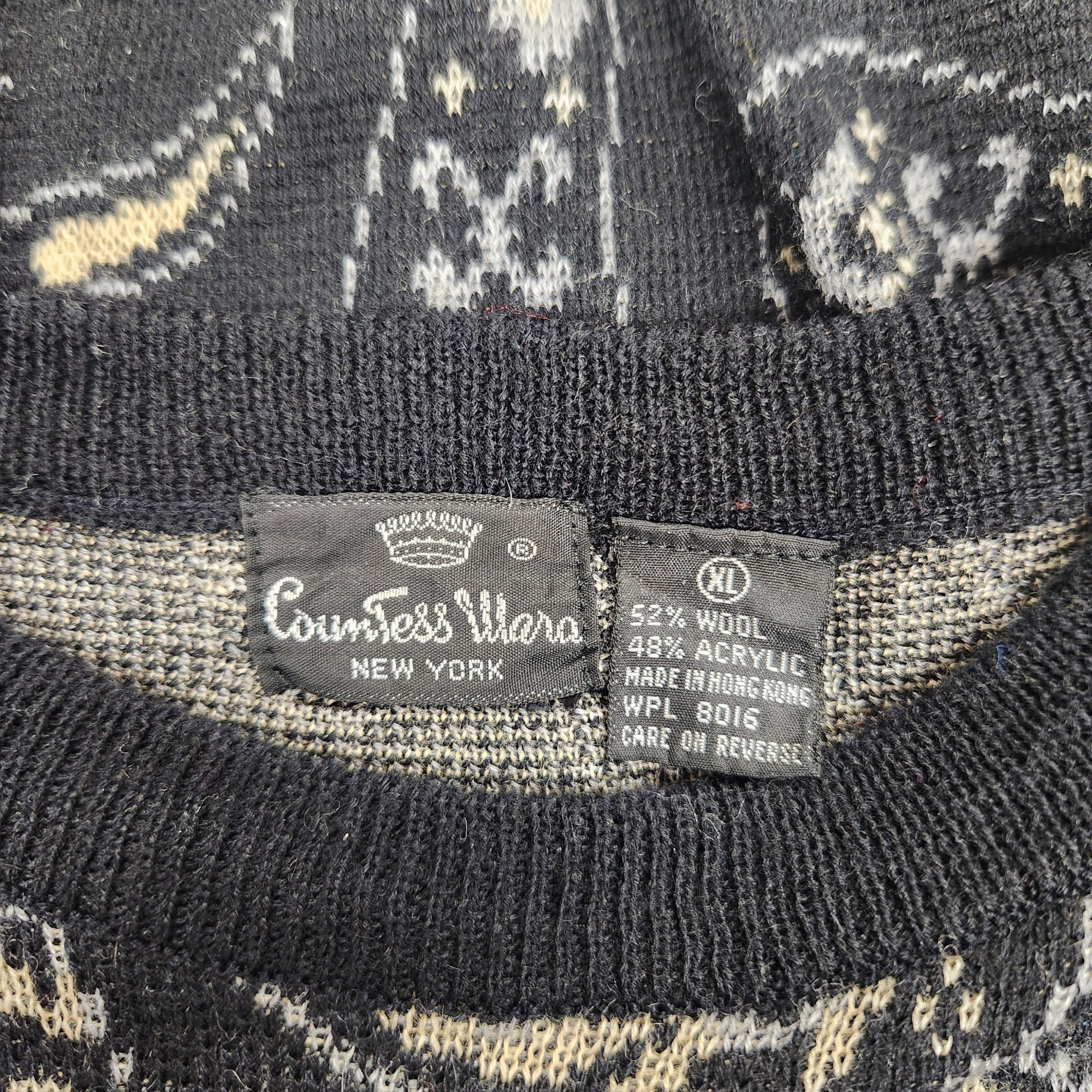 Vintage 1980's Men's Countess Mara Black and Tan Paisley X-large ...