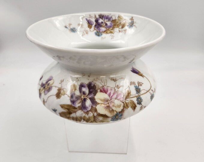 Vintage Late 1800's Ladies China Spittoon - Cuspidor - Purple - Pink ...