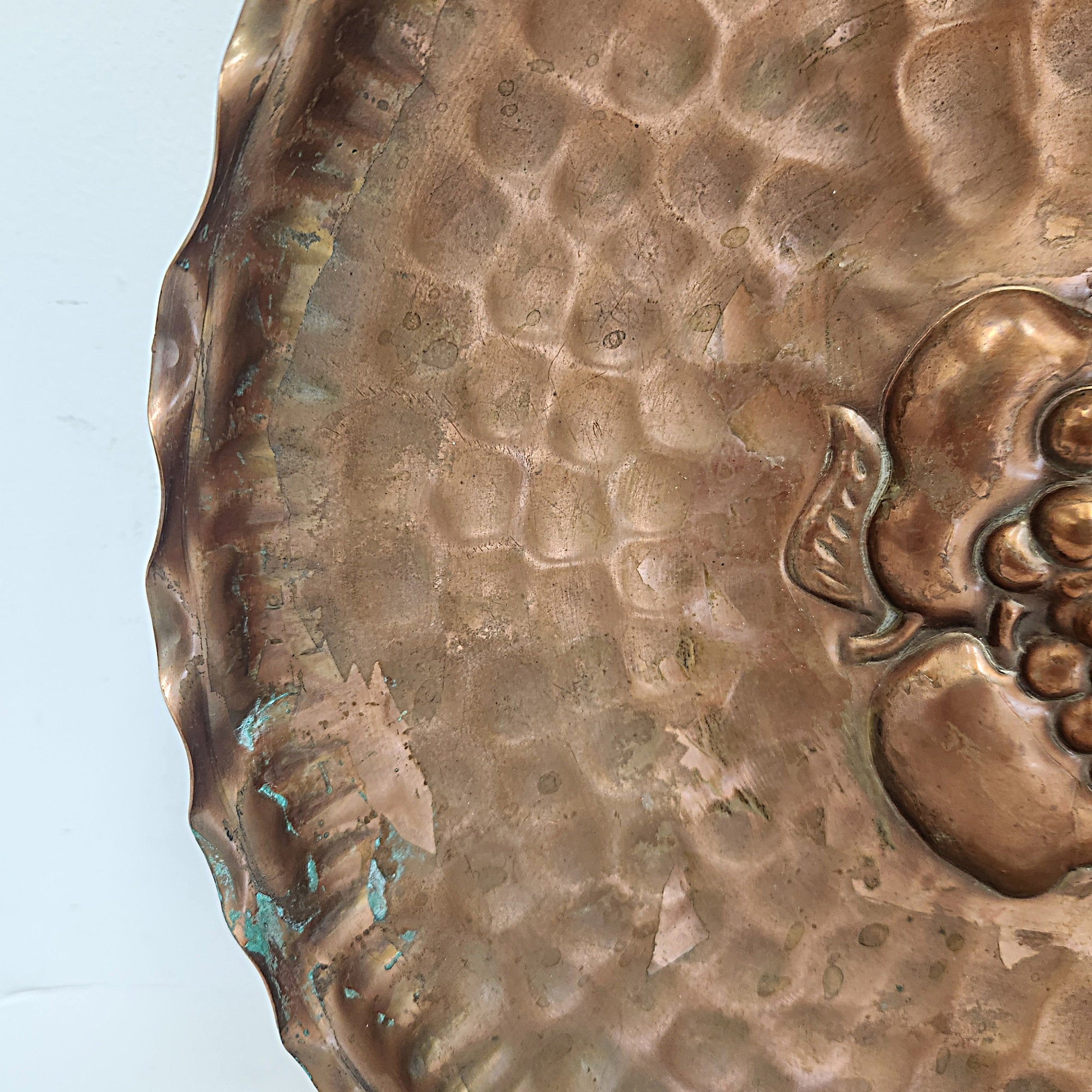 Vintage 1950's Mid Century Gregorian Copper Fruit Embossed Wall Hanging ...