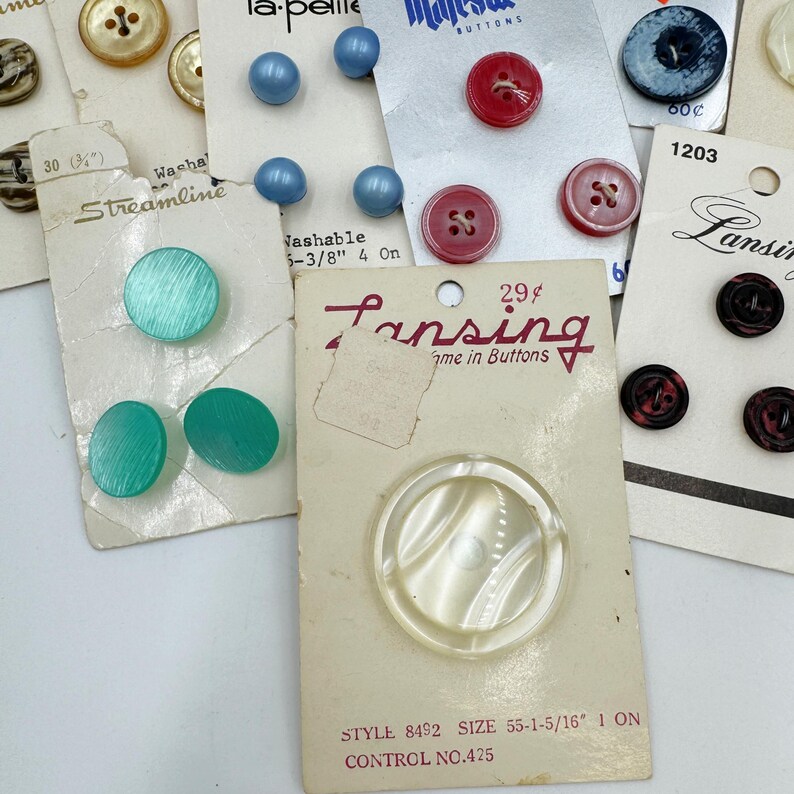 Vintage Lot of Buttons on the Card | Buttons for Sewing | Assorted Sets ...