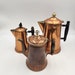 Vintage Early 1900's Set of 3 Copper Tea Coffee Pots - Etsy